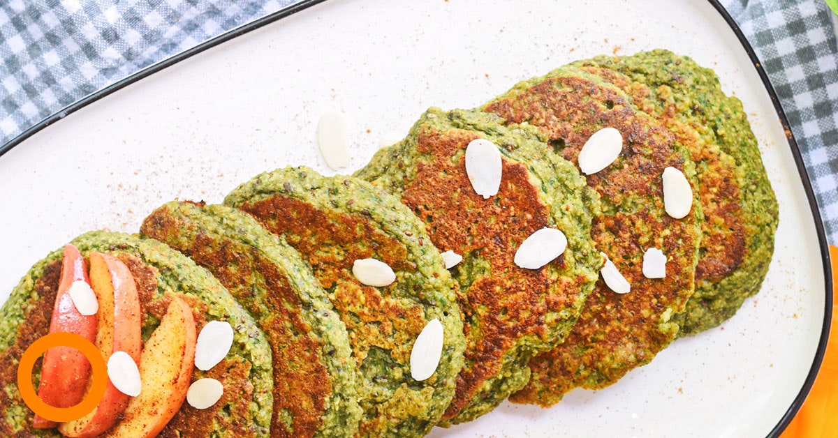 Eiwitrijke spinazie pannenkoeken