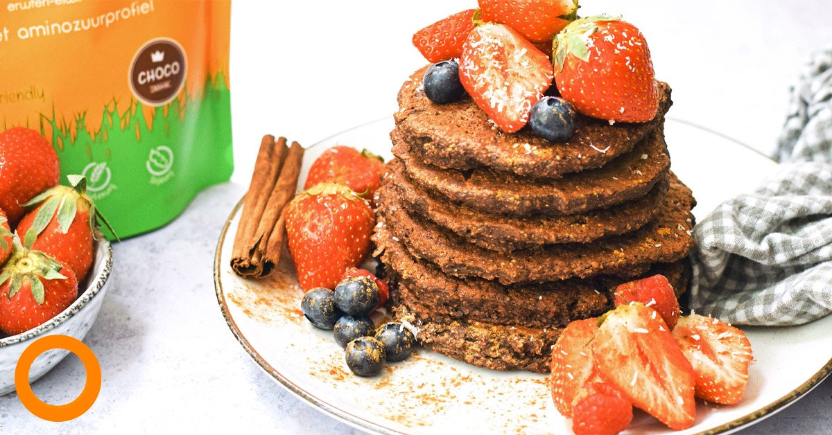 Chocolade pannenkoeken met aardbeien