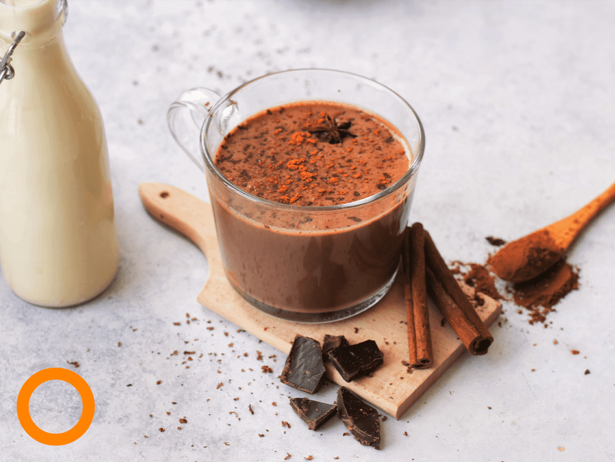 Zelfgemaakte chocolademelk