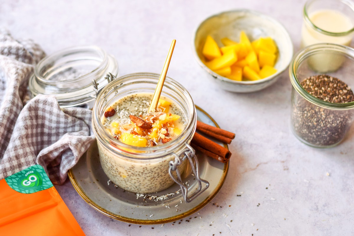 Kokos chiapudding met verse mango